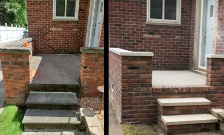 Porch Repair - Waterford - CORNERSTONE custom brick